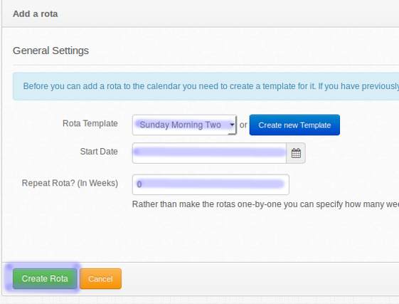 Adding a Rota - Churchbox | Church Management System